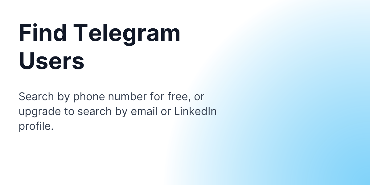 Authentication | Telegram Finder